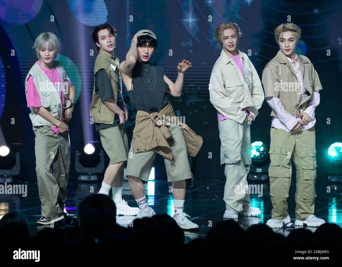 12 June 2024 - Goyang, South Korea : South Korean K-Pop boy band WayV, performs on the stage ...
