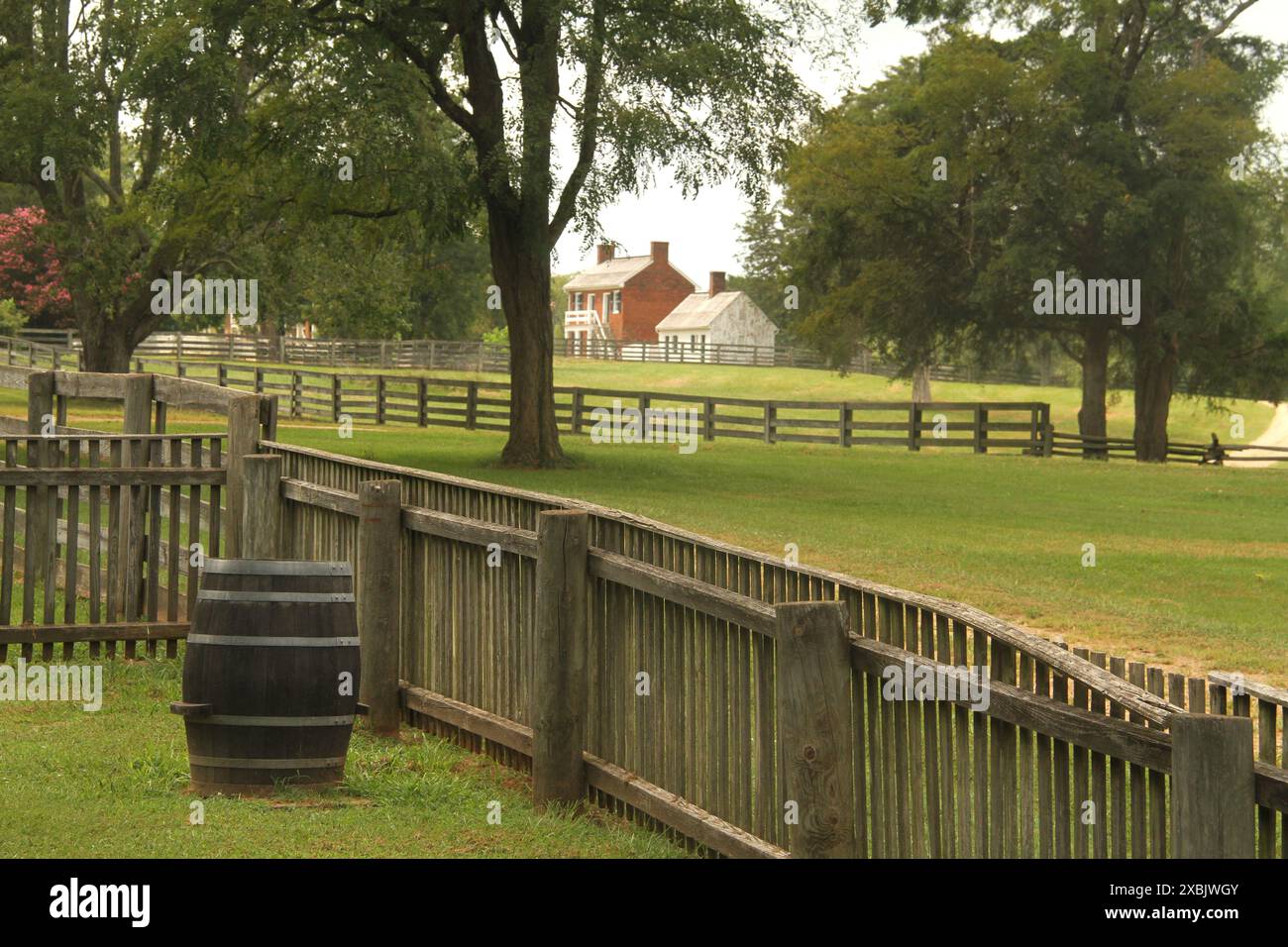 View of the tavern kitchen and the slave quarters on the grounds of ...
