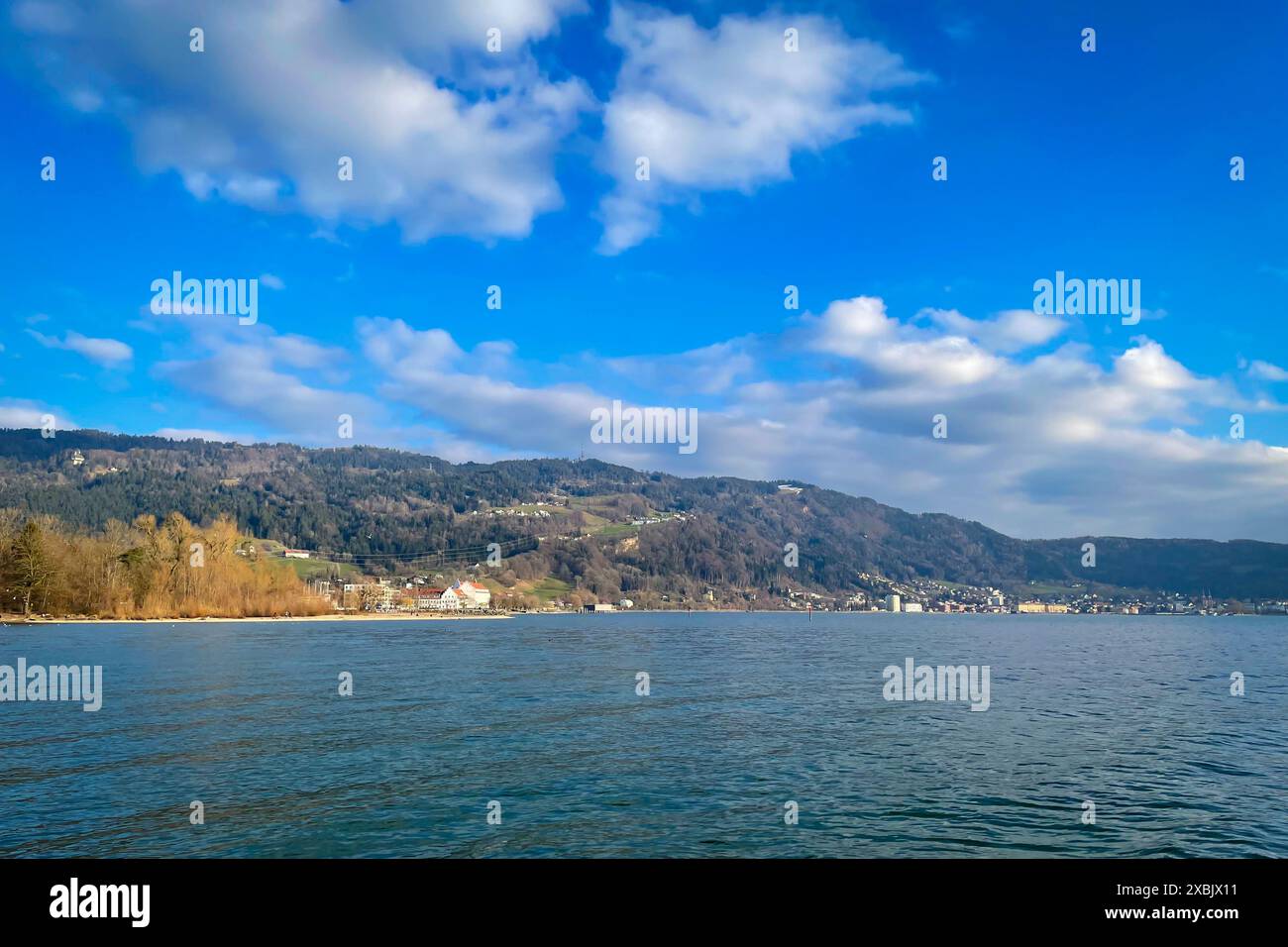 relaxing at the local recreation area at the Lake Constance Stock Photo ...
