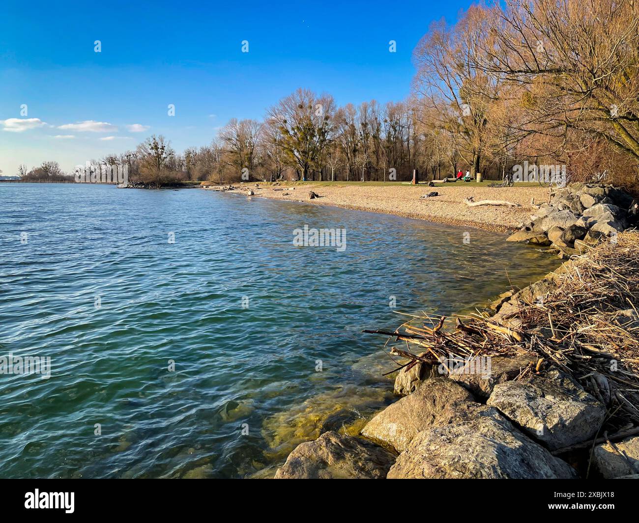 relaxing at the local recreation area at the Lake Constance Stock Photo ...