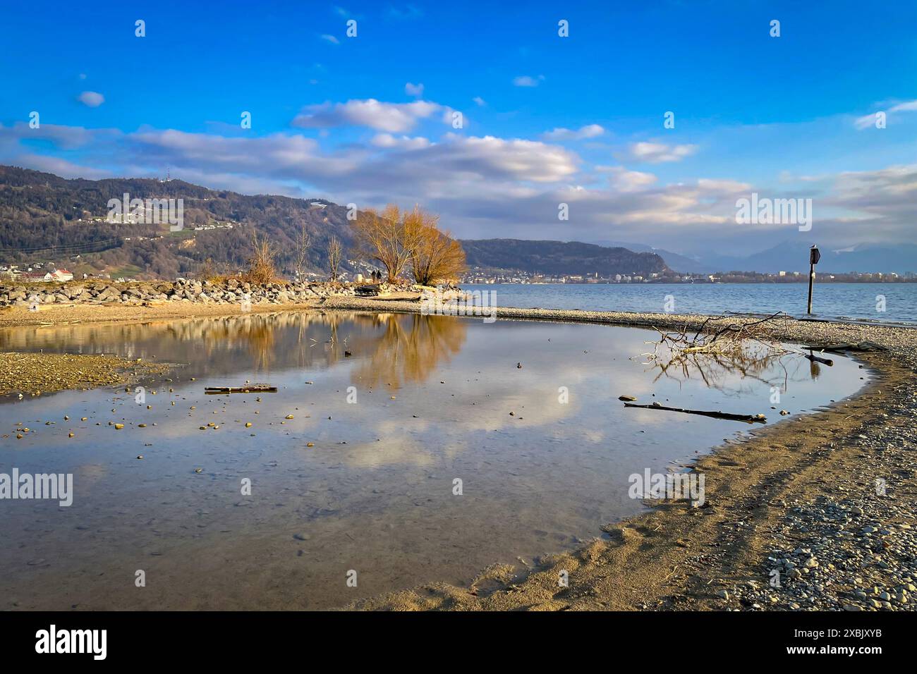 relaxing at the local recreation area at the Lake Constance Stock Photo ...