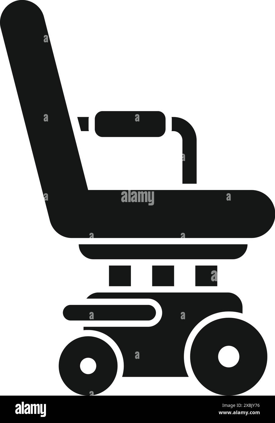 Black glyph icon for a modern electric wheelchair, designed for ...