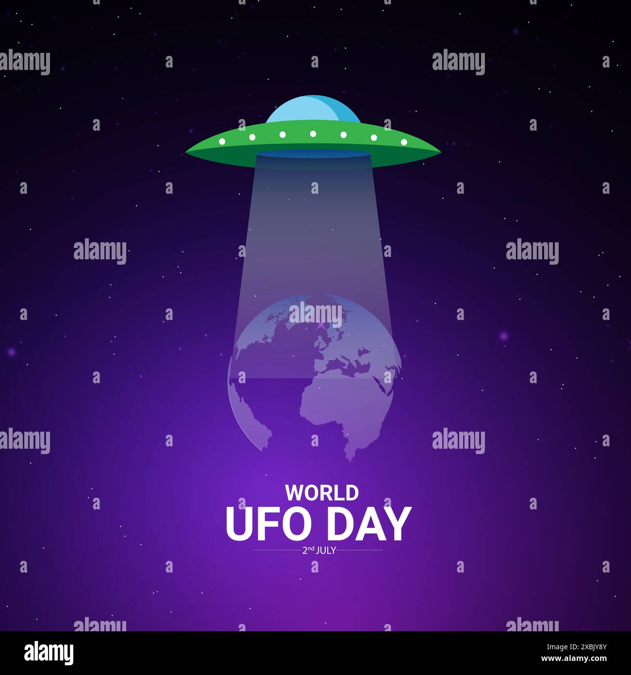 World UFO Day creative unique typography logo lettering isolated vector ...