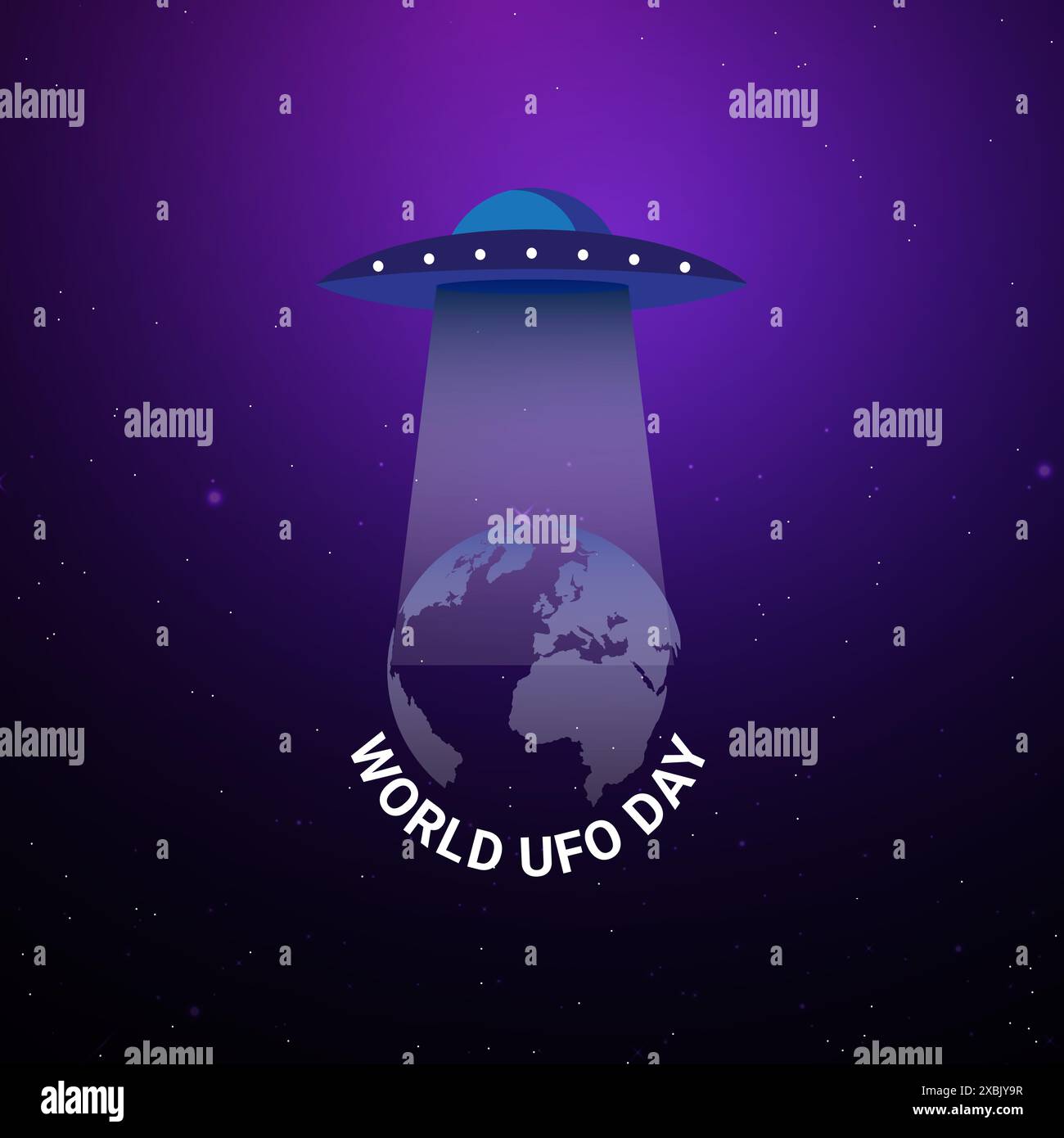 World UFO Day creative unique typography logo lettering isolated vector ...