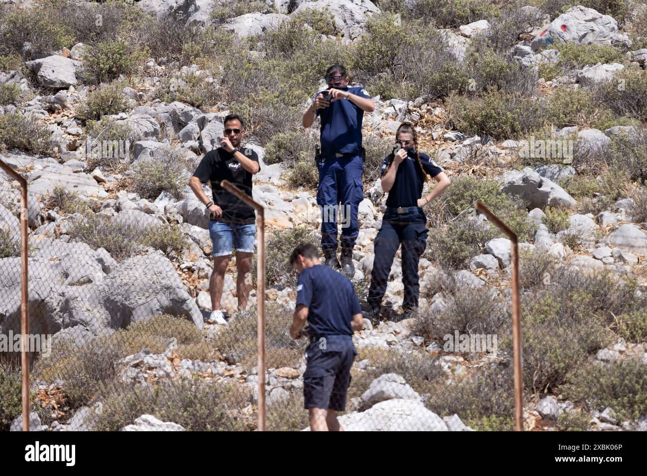 Greek Police and Forensics team arrive at the body of Michael Mosley at ...