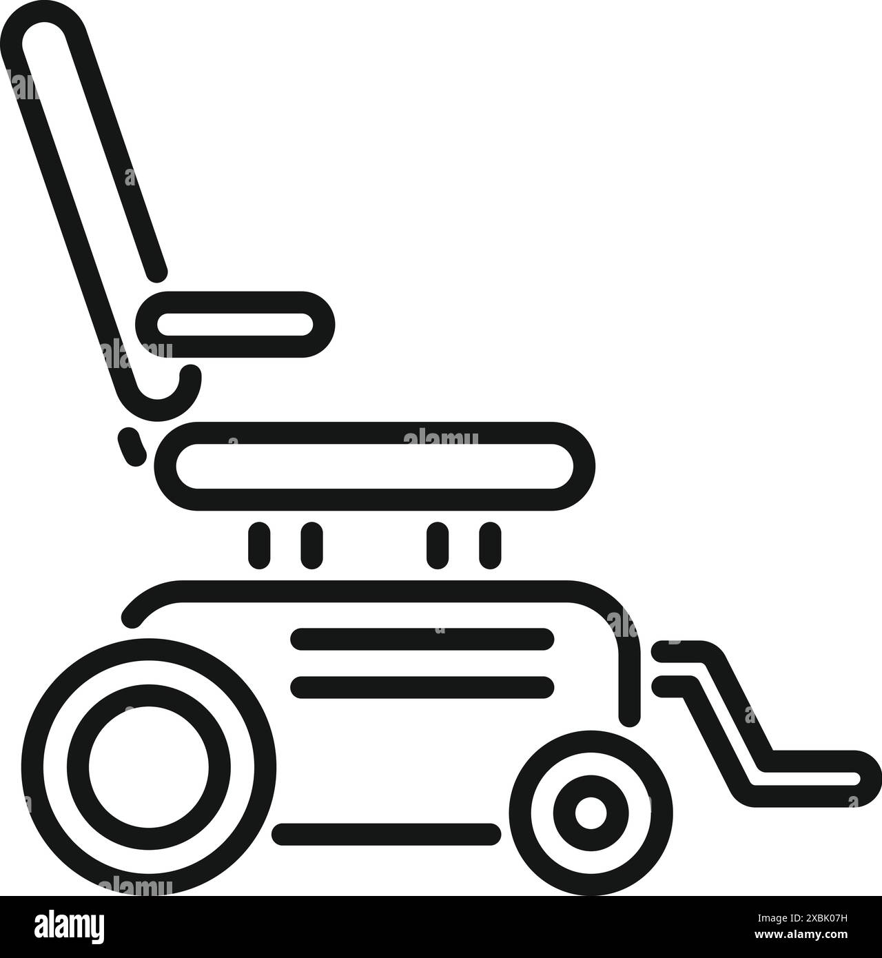 Simple line icon of an electric wheelchair, representing mobility ...