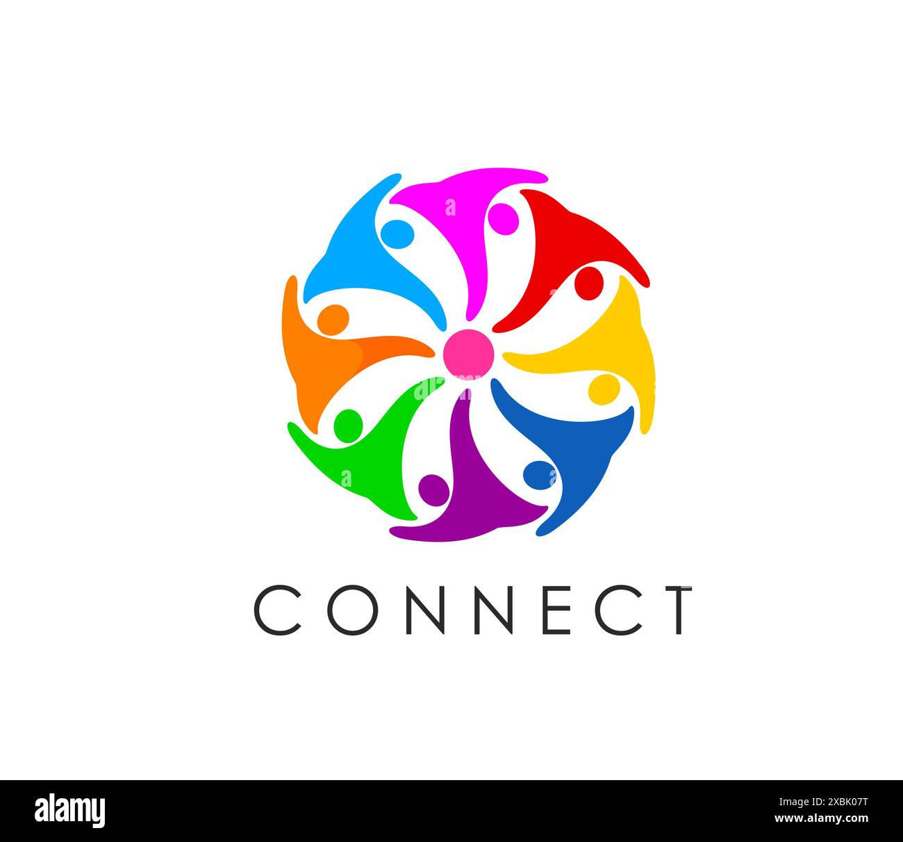 Community connect people together icon, teamwork or union and family ...