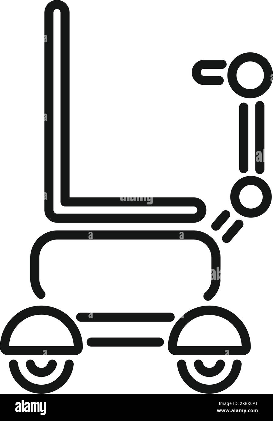 Simple line art icon of an electric wheelchair, representing concepts ...