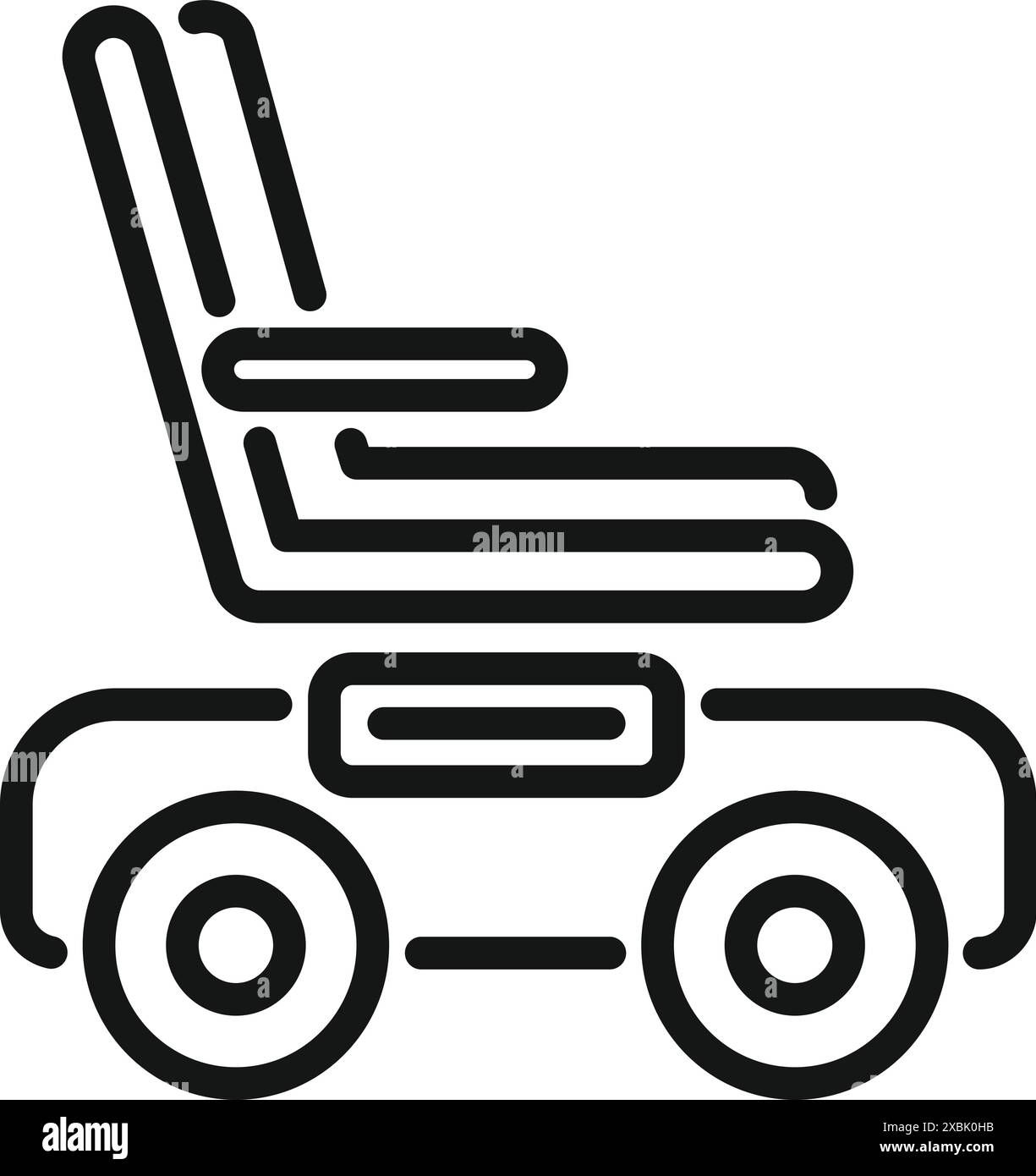 Simple line icon of an electric wheelchair, highlighting themes of ...
