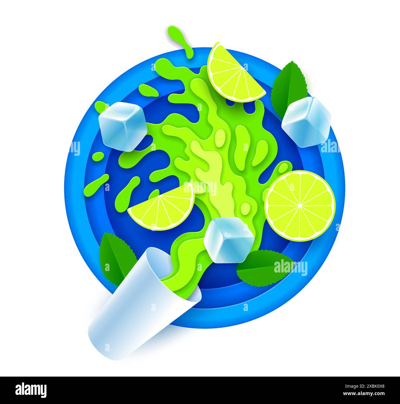Ice cubes on vibrant Stock Vector Images - Alamy