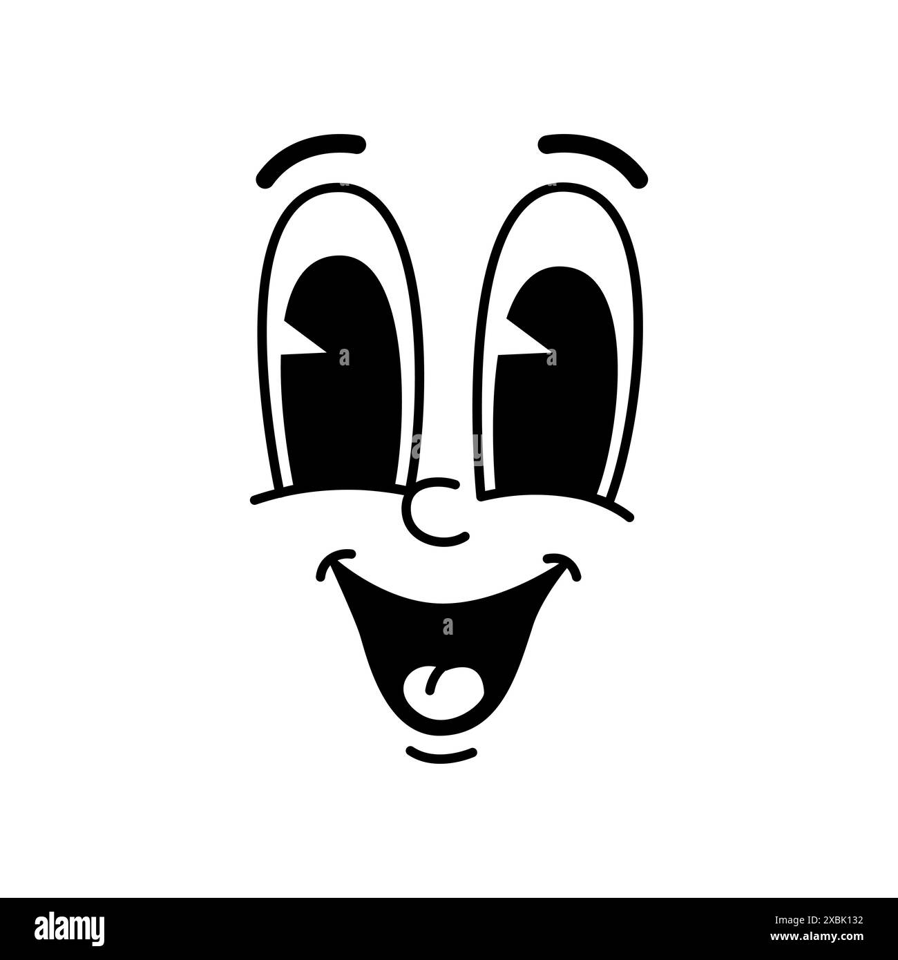 Cartoon funny comic groovy face emotion and retro cute emoji character ...