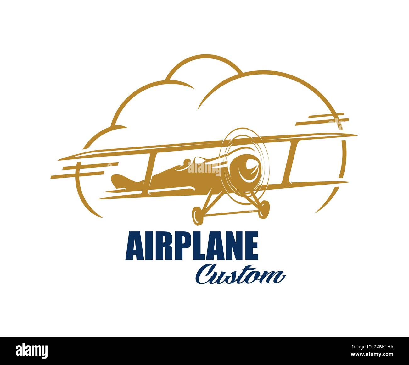 Airline and aircraft aviation icon. Isolated vector airplane custom ...