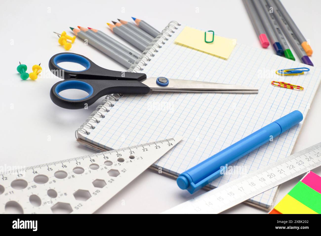 Scissors pencil ruler hi-res stock photography and images - Alamy