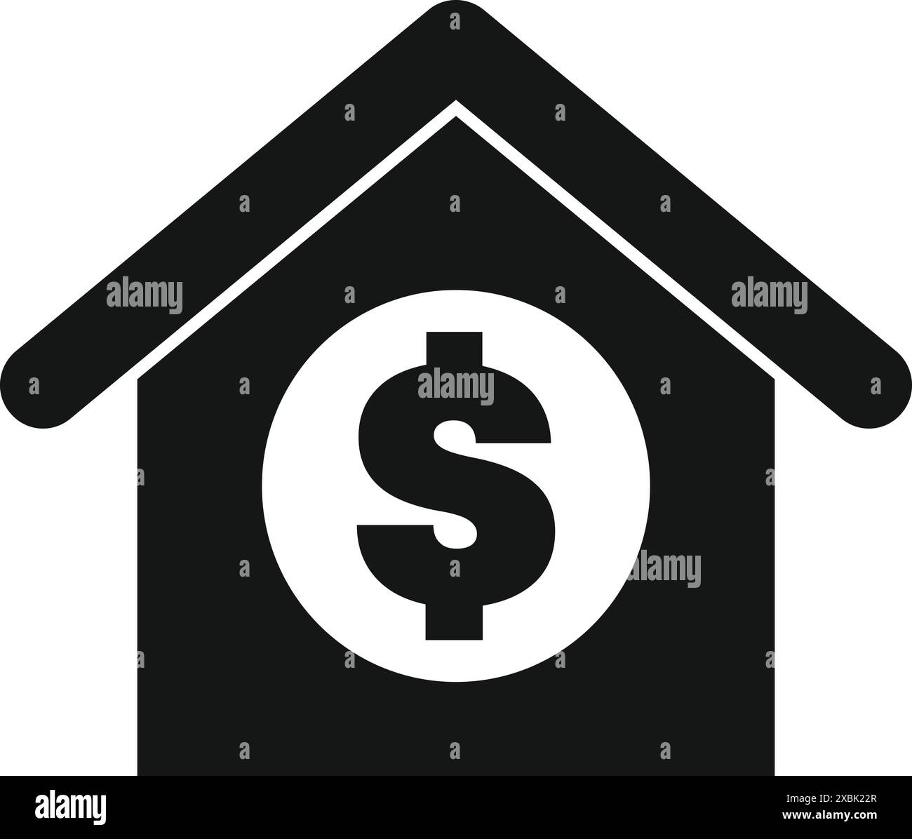Simple black house icon with dollar symbol representing real estate ...