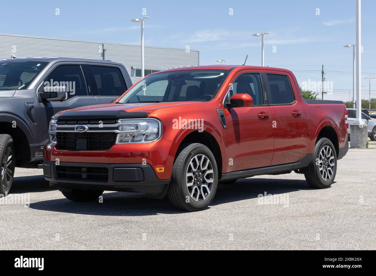 Lafayette - June 11, 2024: Ford Maverick Lariat Hybrid display at a ...