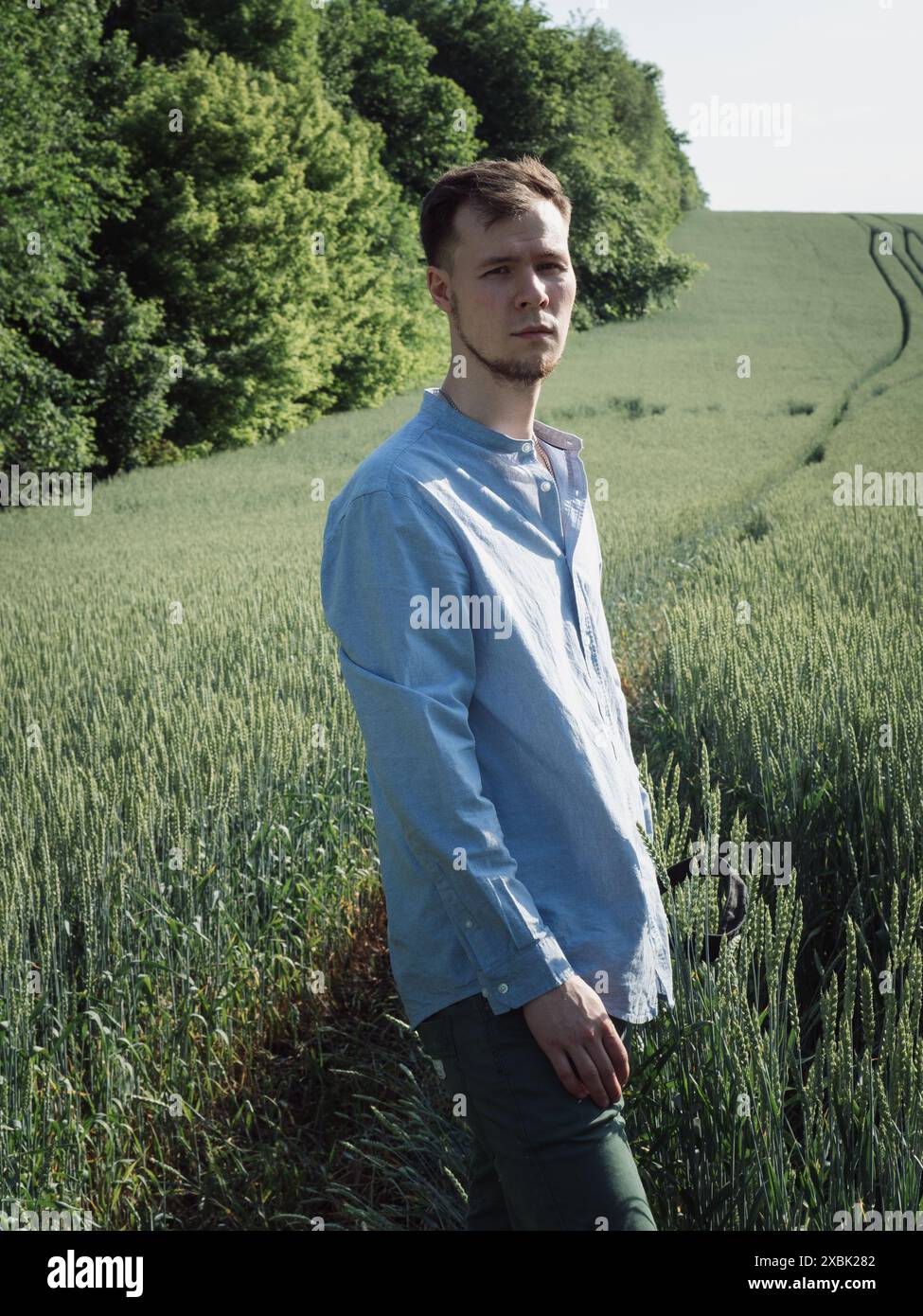 Portrait of a man in the green Ukrainian field Stock Photo - Alamy