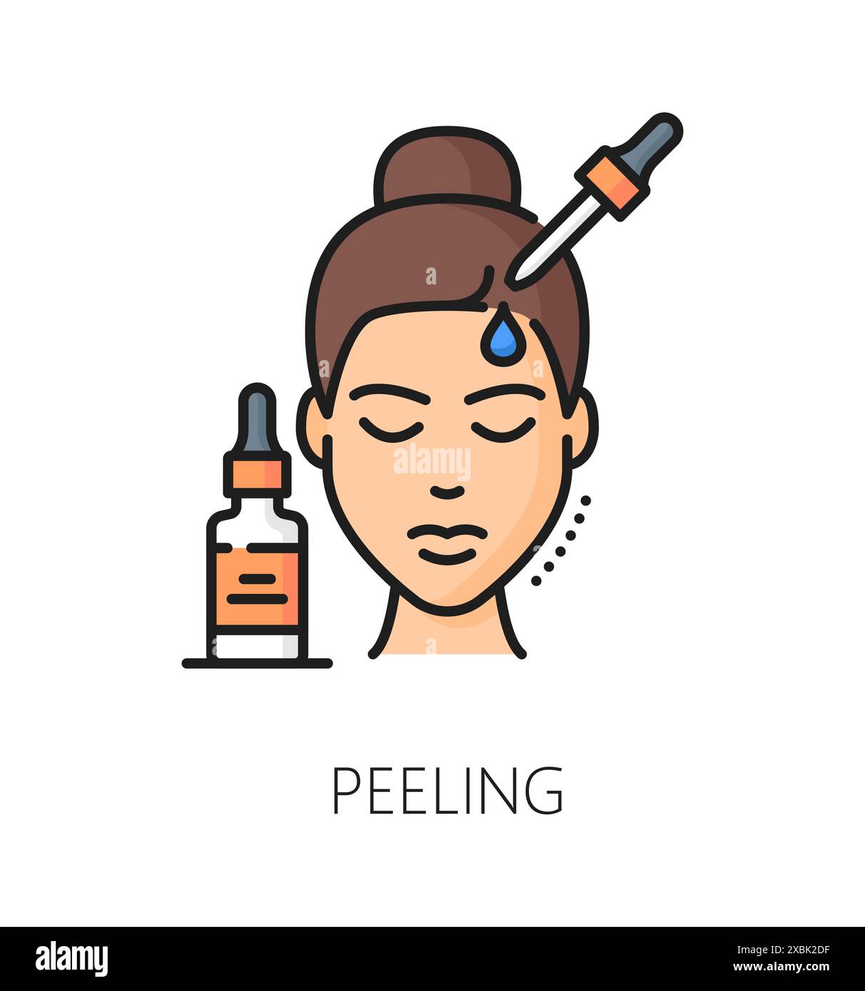 Face care, cosmetology and mesotherapy, skincare peeling linear color ...