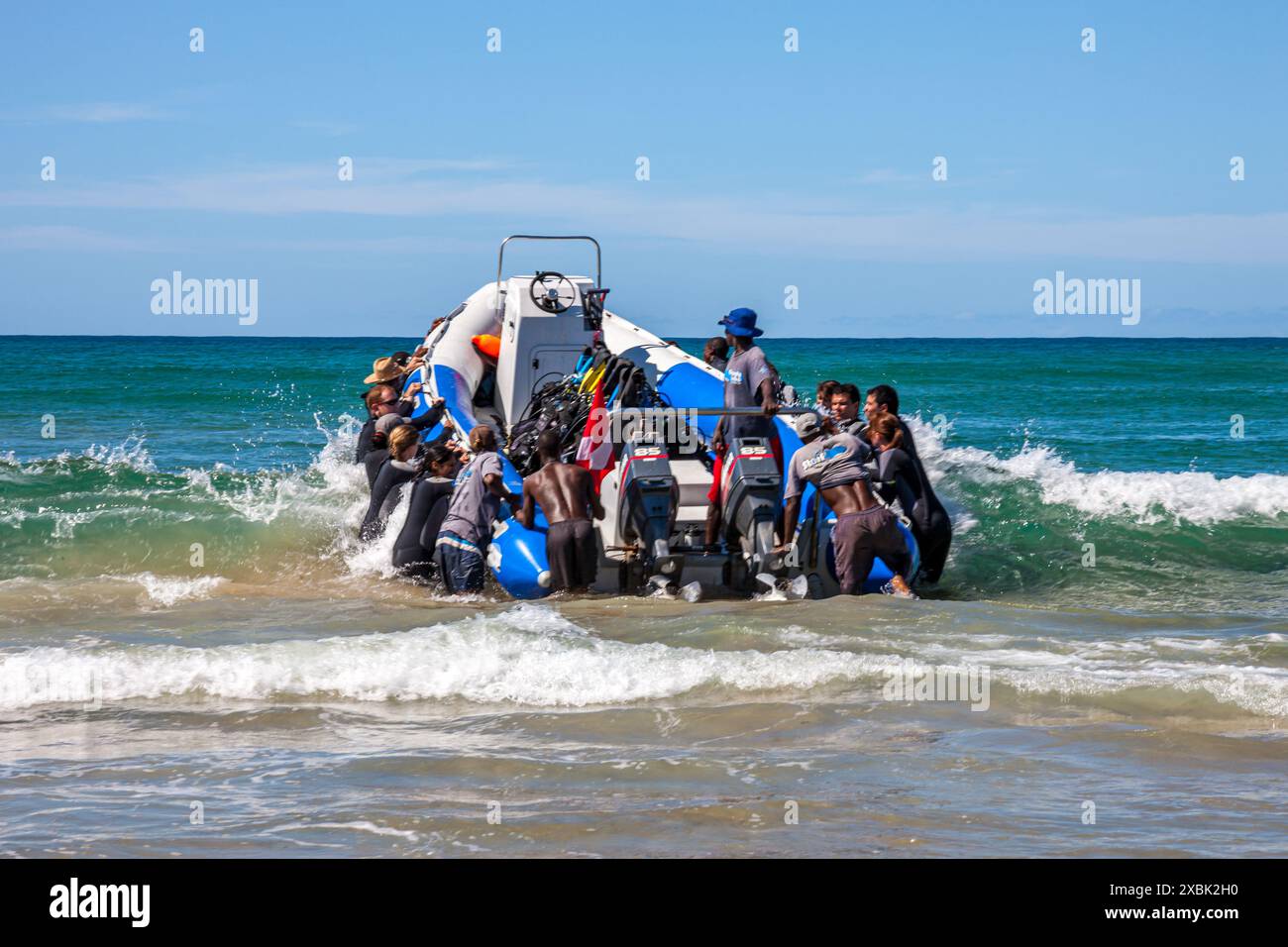 Mozambique, Inhambane, Tofo, La Praia do Tofo, Diving operation ...