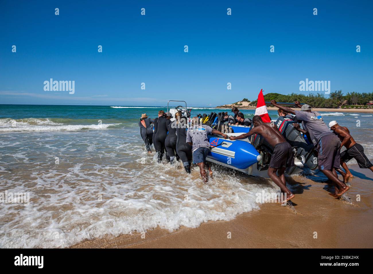 Mozambique, Inhambane, Tofo, La Praia do Tofo, Diving operation ...