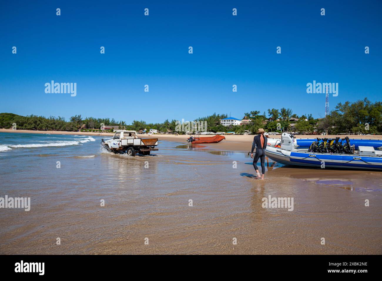 Mozambique, Inhambane, Tofo, La Praia do Tofo, Diving operation ...