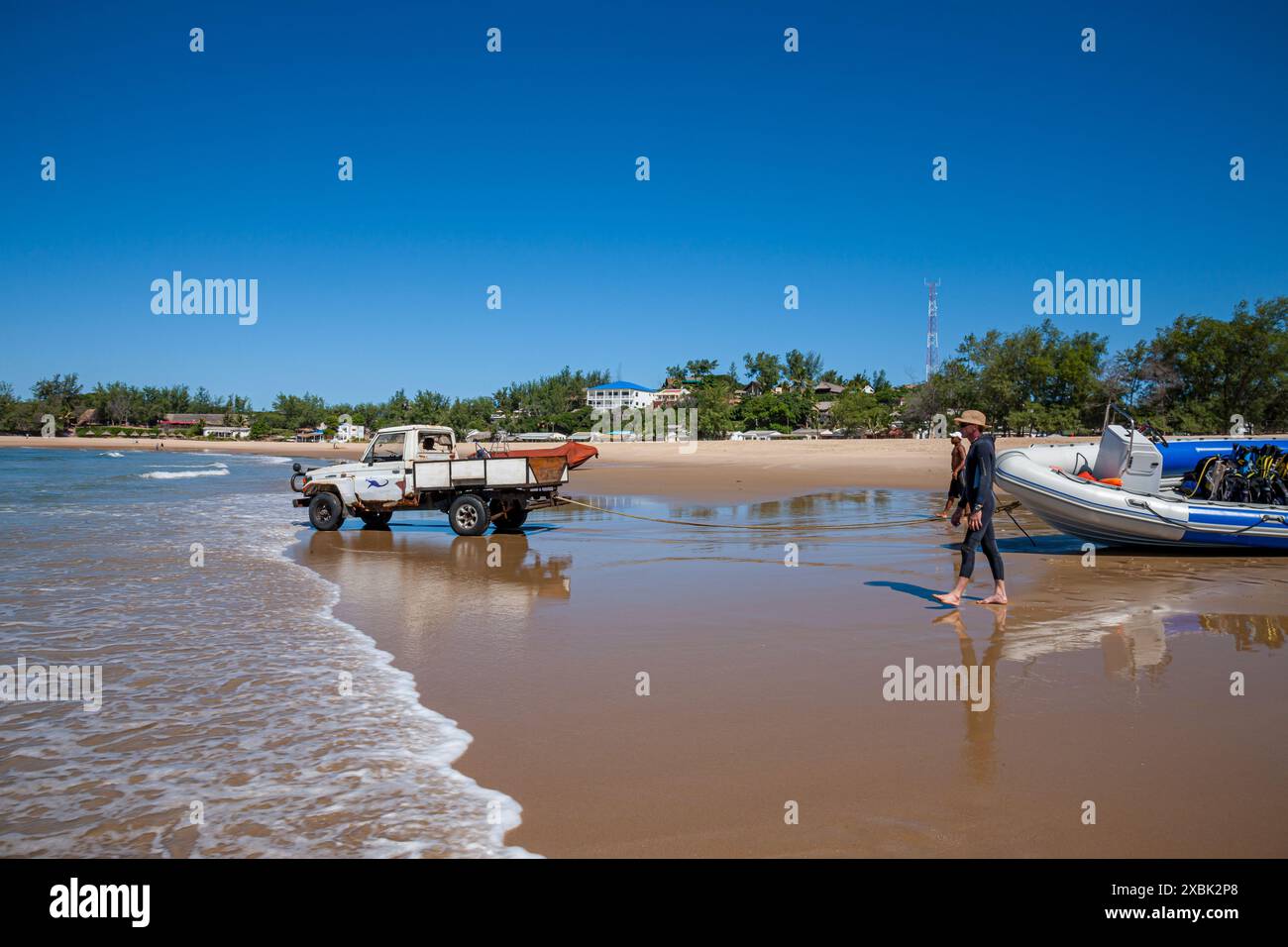 Mozambique, Inhambane, Tofo, La Praia do Tofo, Diving operation ...