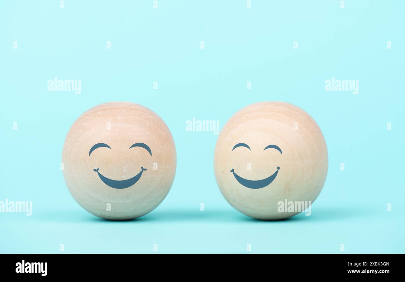 Happy smiling face, love and emotion, mental health concept, positive ...