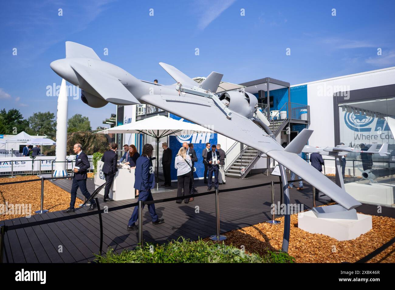 BERLIN - JUNE 06, 2024: The loitering munition of IAI Harop. ILA Berlin ...