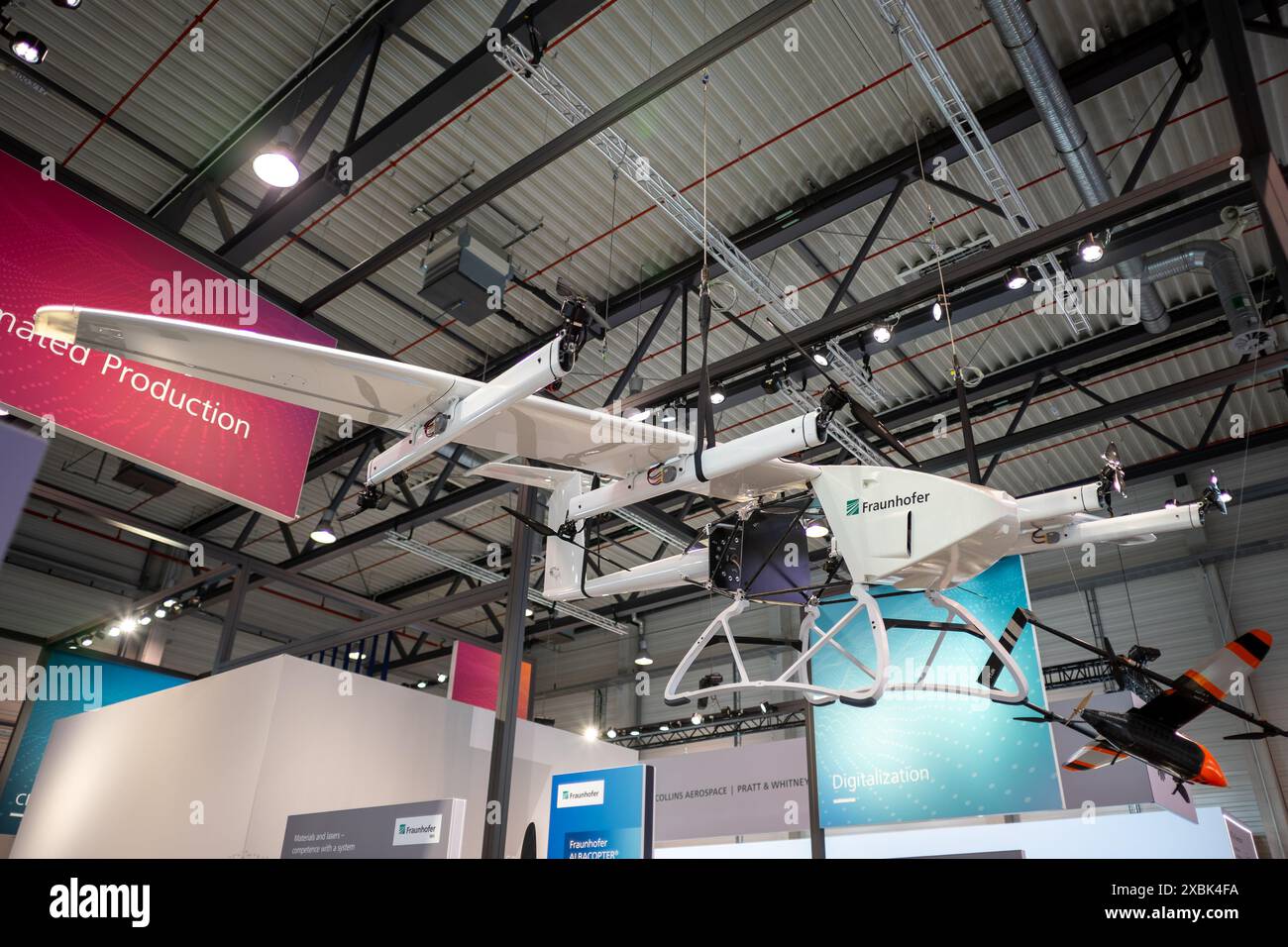 BERLIN - JUNE 06, 2024: Project ALBACOPTER - Autonomous drone combines ...