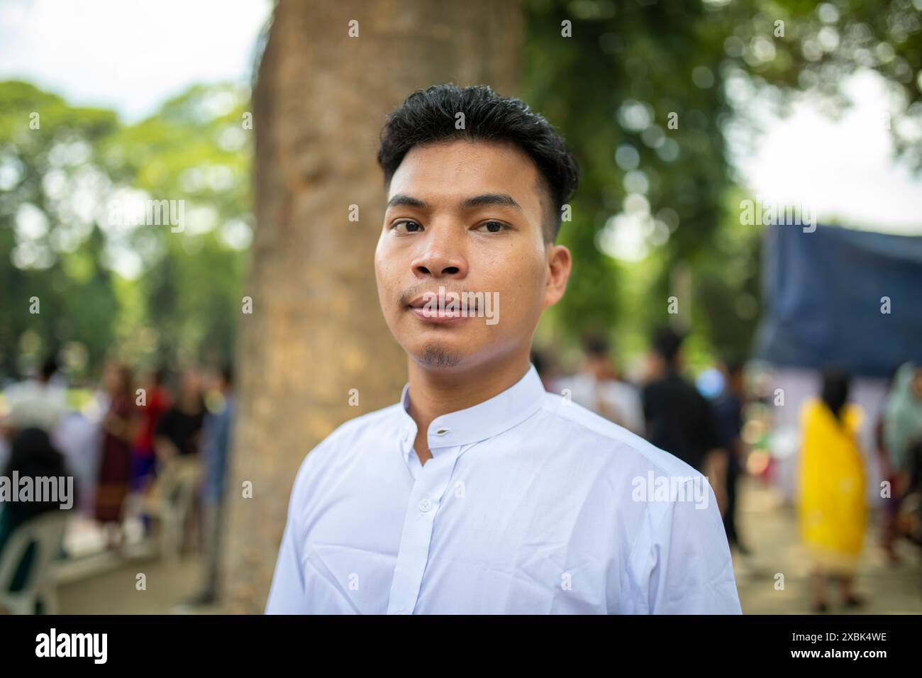 A tribe man joined the event to mark the World Indigenous Day at the Central Shaheed Minar in ...