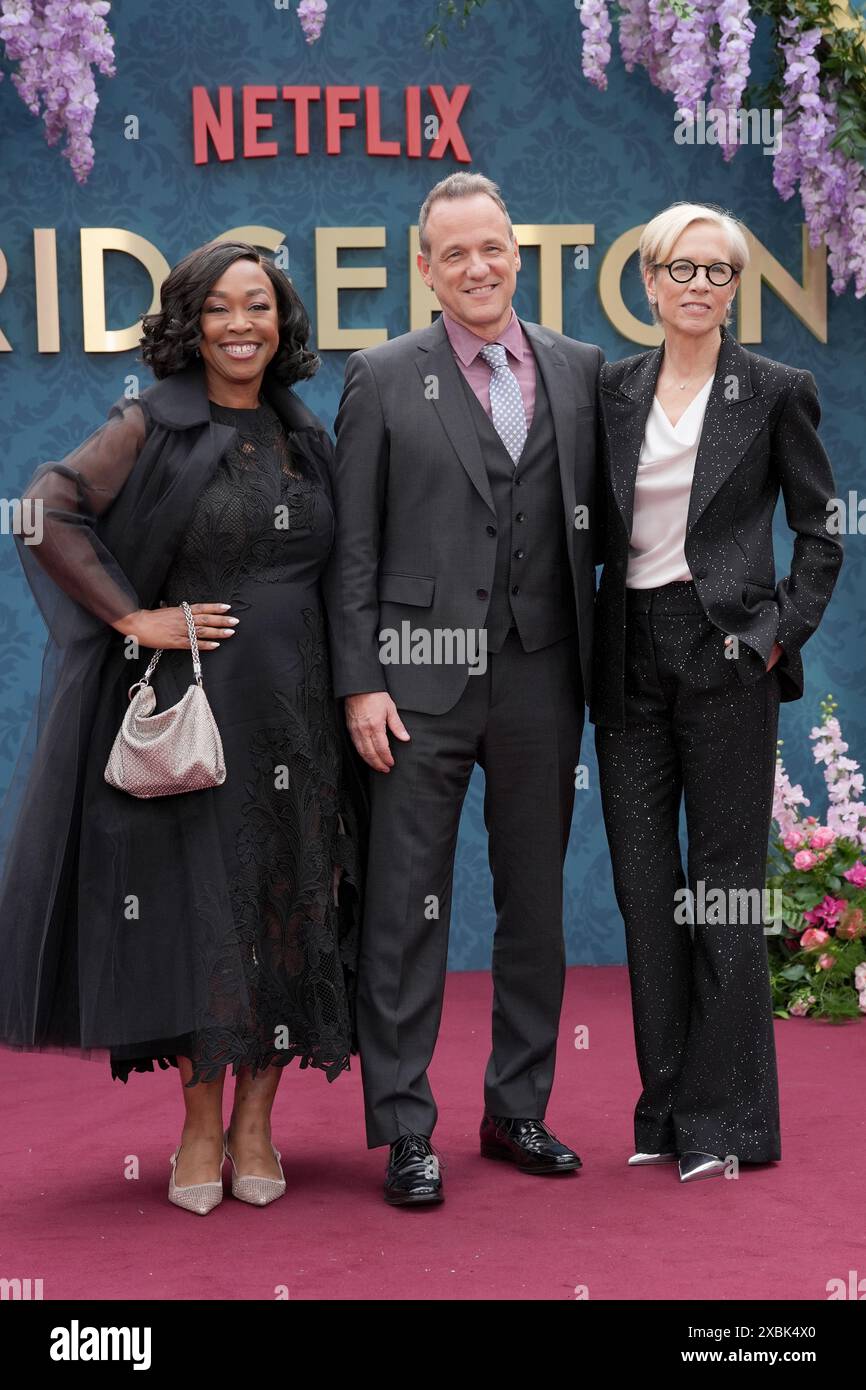 (left-right) Shonda Rhimes, Tom Verica and Betsy Beers attend a ...