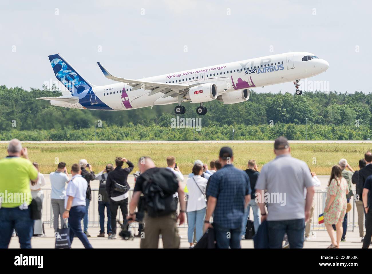 Demonstration flight of the narrow-body airliner Airbus A321XLR Stock ...