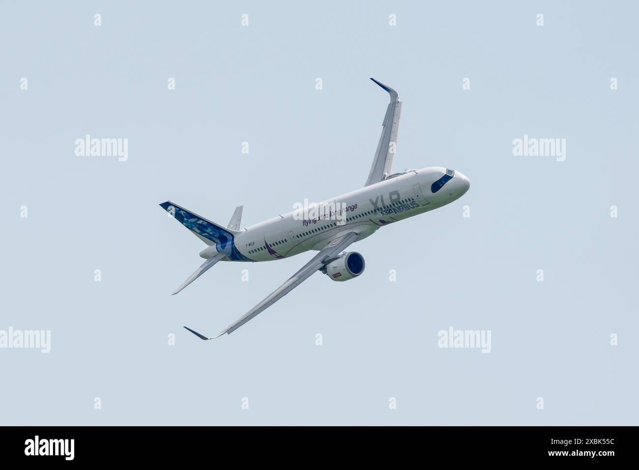 Demonstration flight of the narrow-body airliner Airbus A321XLR Stock ...