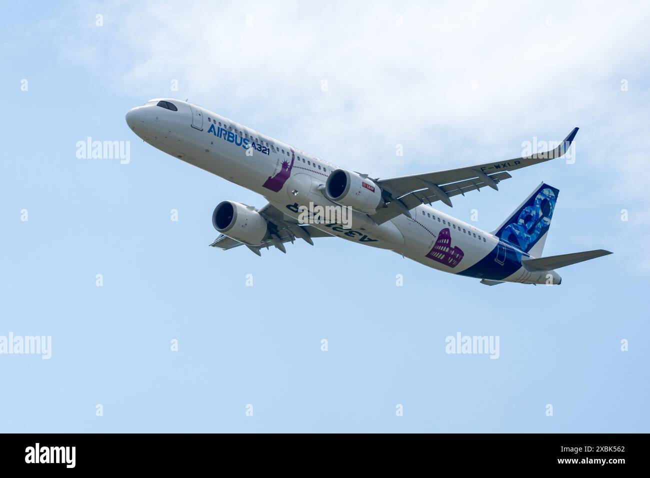 Demonstration flight of the narrow-body airliner Airbus A321XLR Stock ...