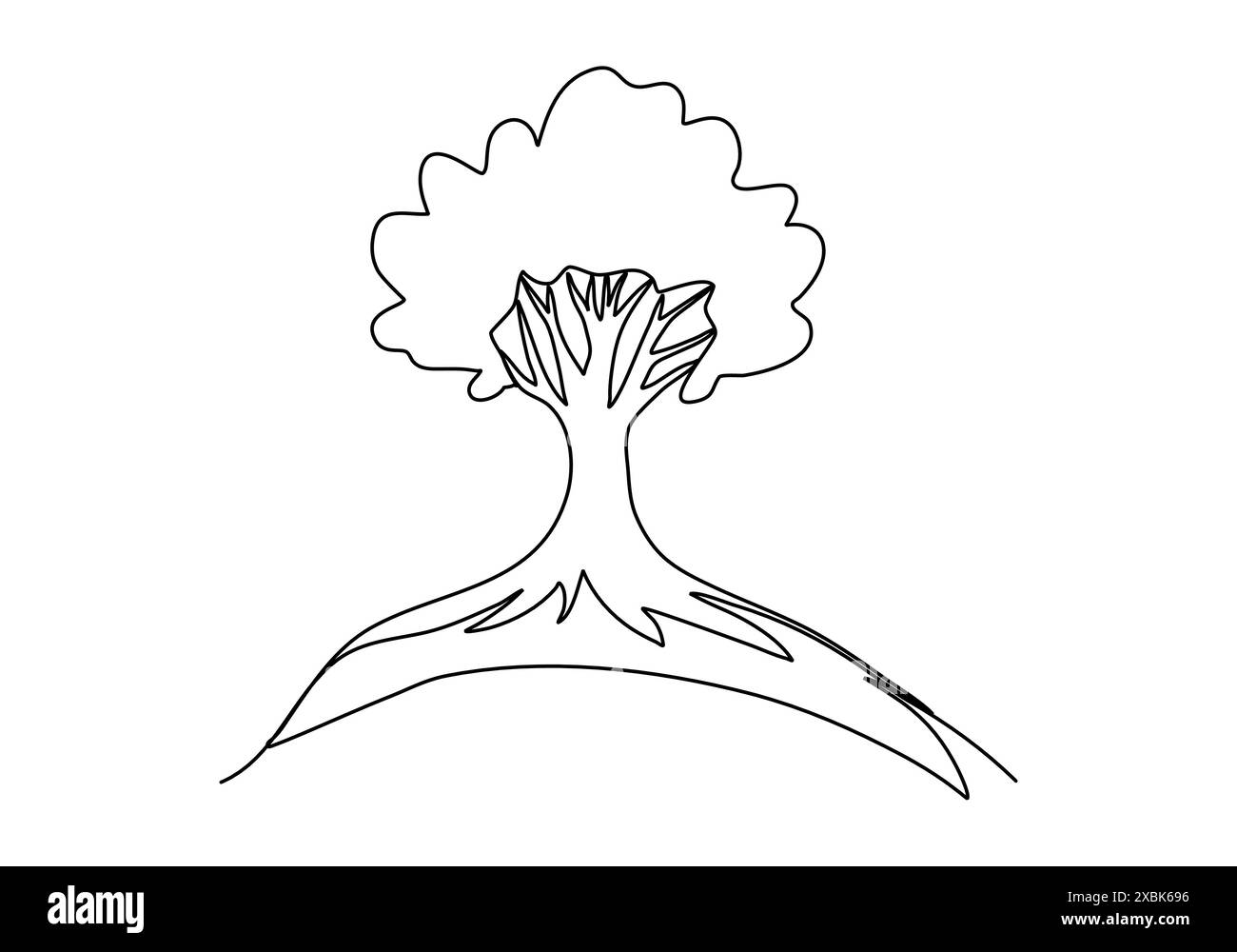 Tree, one line drawing vector illustration Stock Vector Image & Art - Alamy