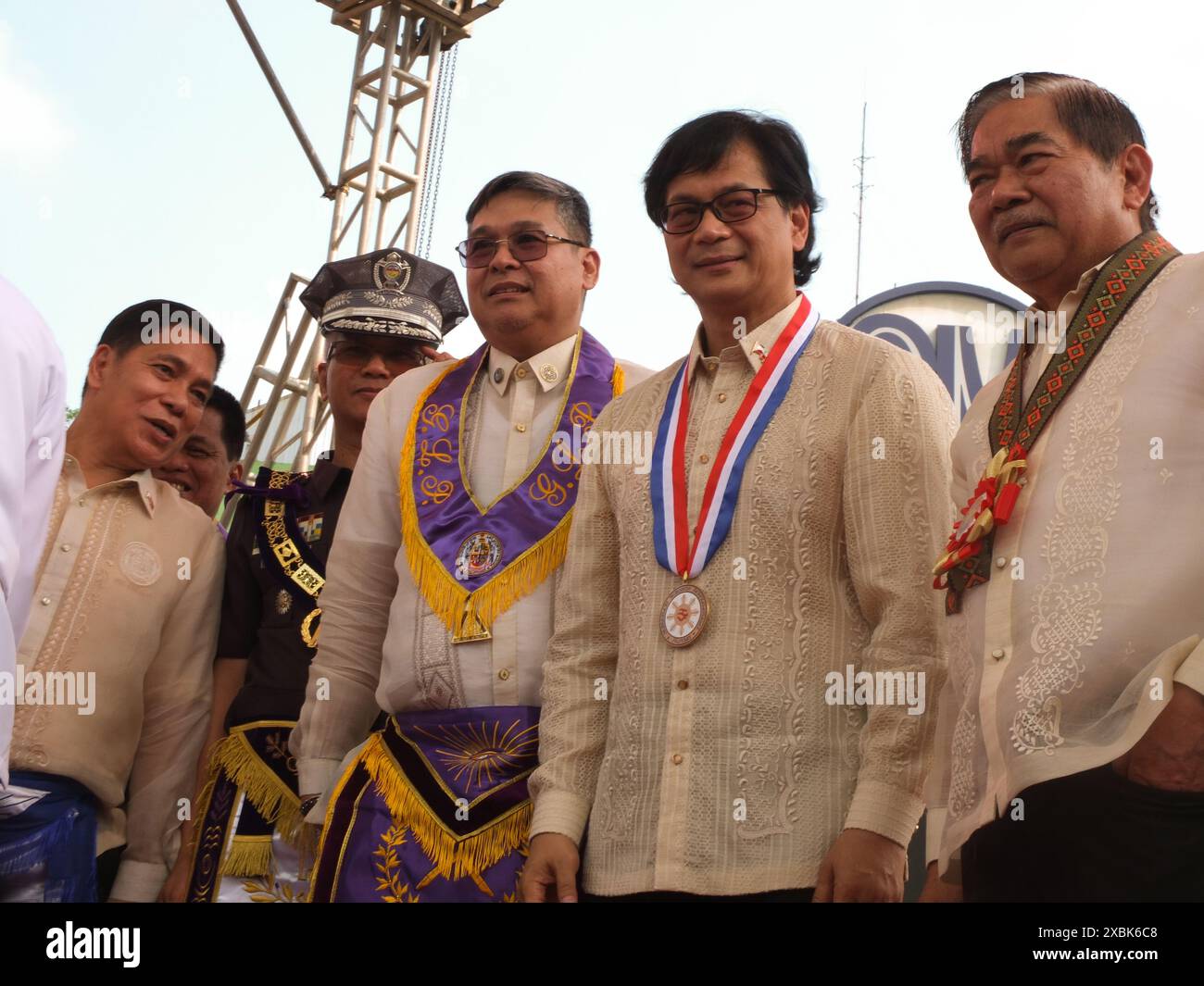 DILG Secretary Benhur Abalos looks at the crowd, together with Caloocan ...