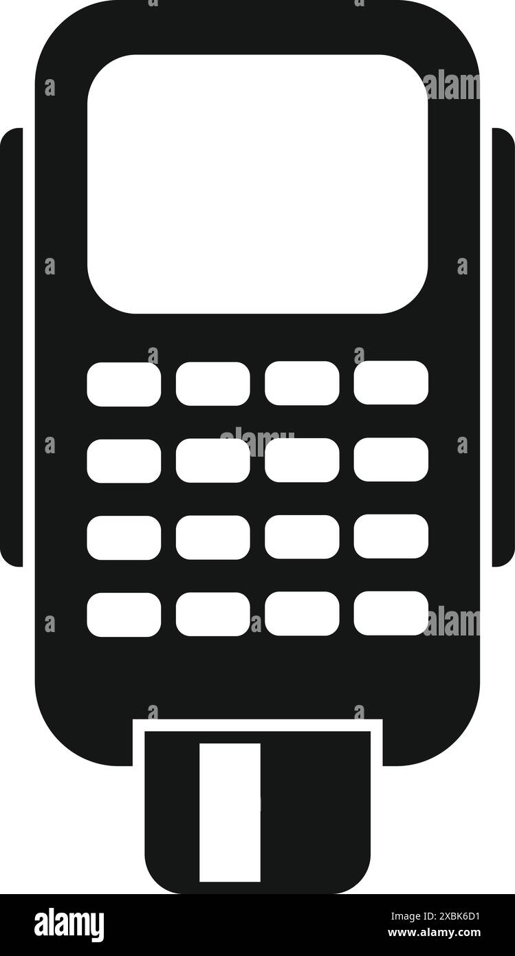 Black and white icon of a payment terminal accepting a credit card Stock Vector Image & Art - Alamy