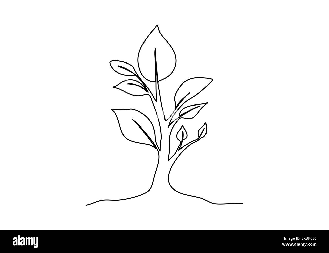 Plant. One line drawing vector illustration Stock Vector Image & Art ...