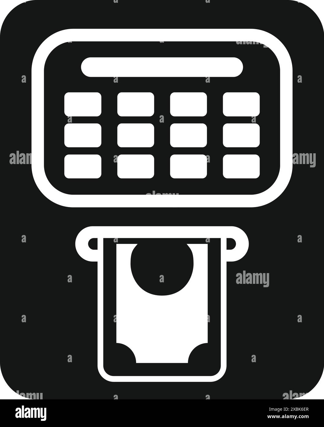 Black solid icon for an atm dispensing a banknote Stock Vector Image ...