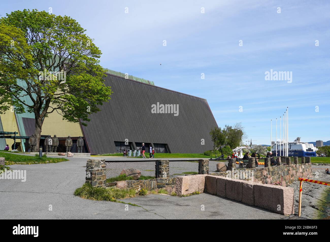 People at the Frammuseum located on the peninsula of Bygdøy in Oslo ...