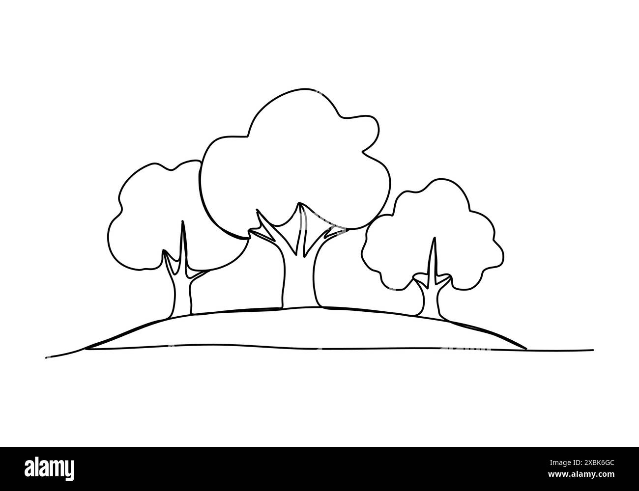 Forest. One line drawing vector illustration Stock Vector Image & Art ...