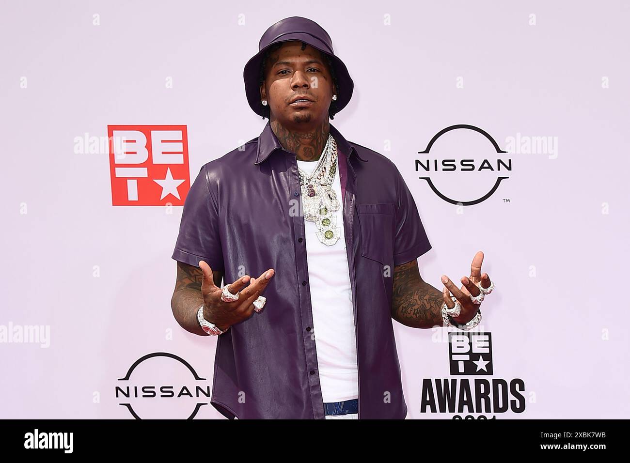 FILE - Moneybagg Yo arrives at the BET Awards on Sunday, June 27, 2021 ...