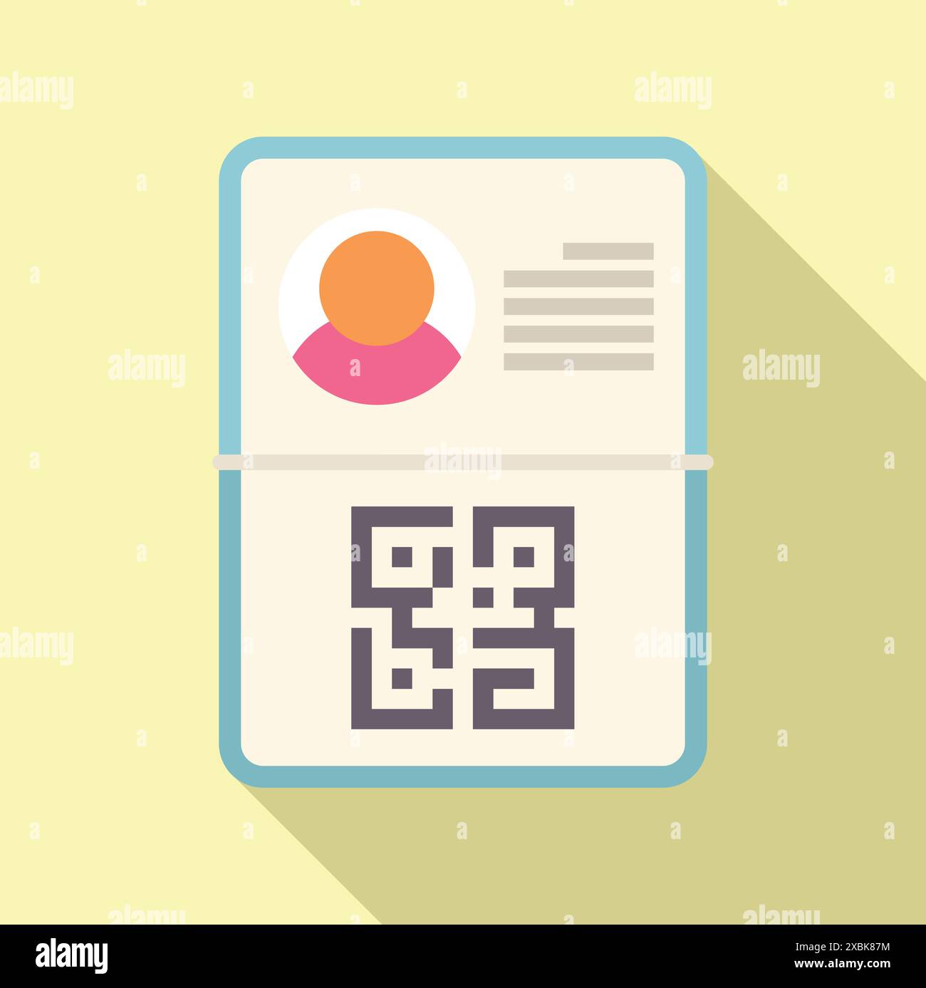 Electronic passport containing personal data and a qr code for scanning ...