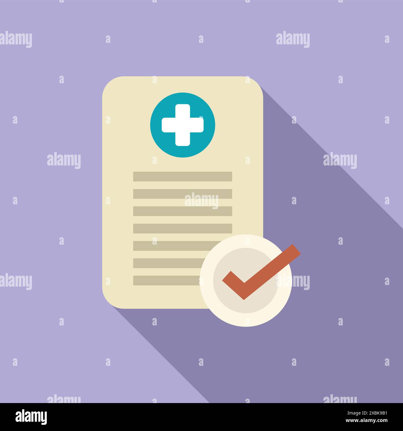 Medical prescription document with check mark confirming successful ...