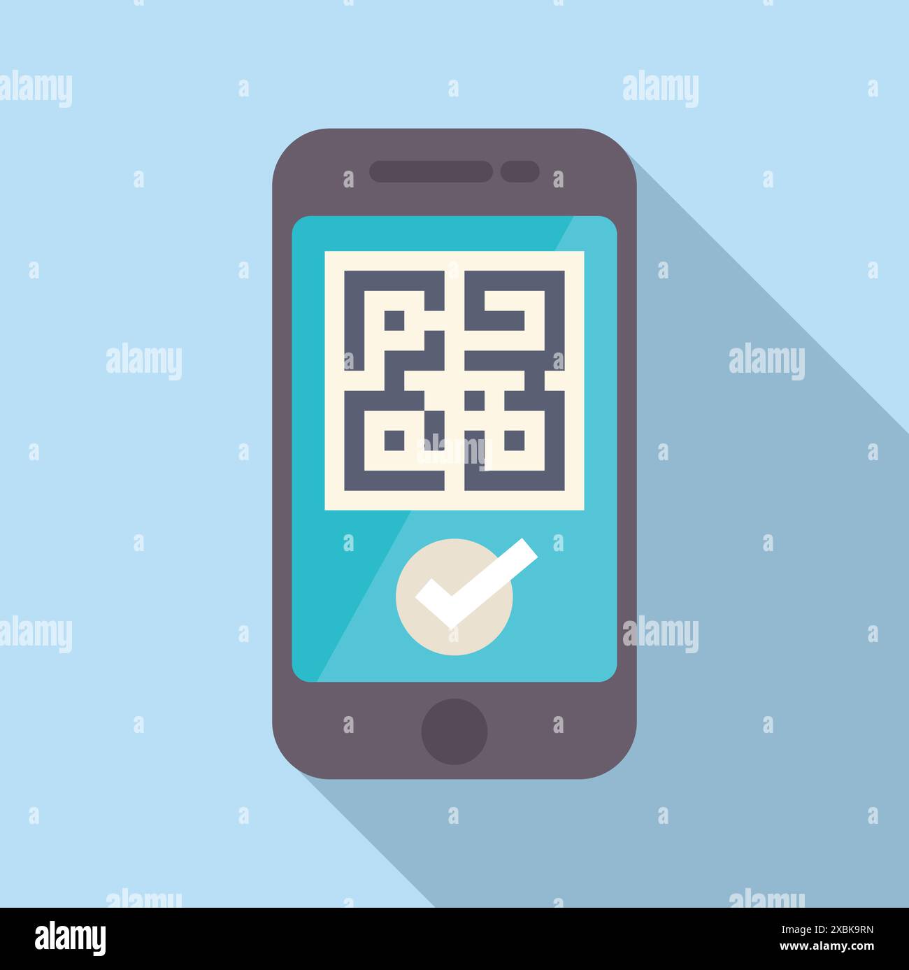 Smartphone is scanning a qr code displayed on its screen and showing a ...