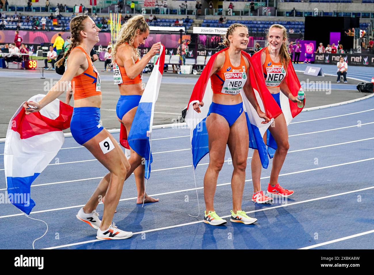 ROME, ITALY - JUNE 12: Lisanne De Witte of the Netherlands, Femke Bol ...