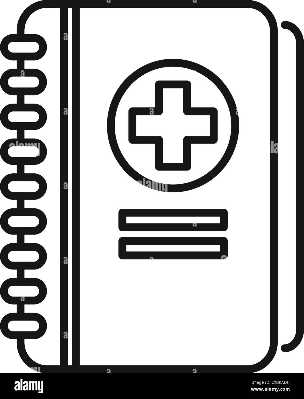 Simple line icon representing a medical record book, ideal for websites ...