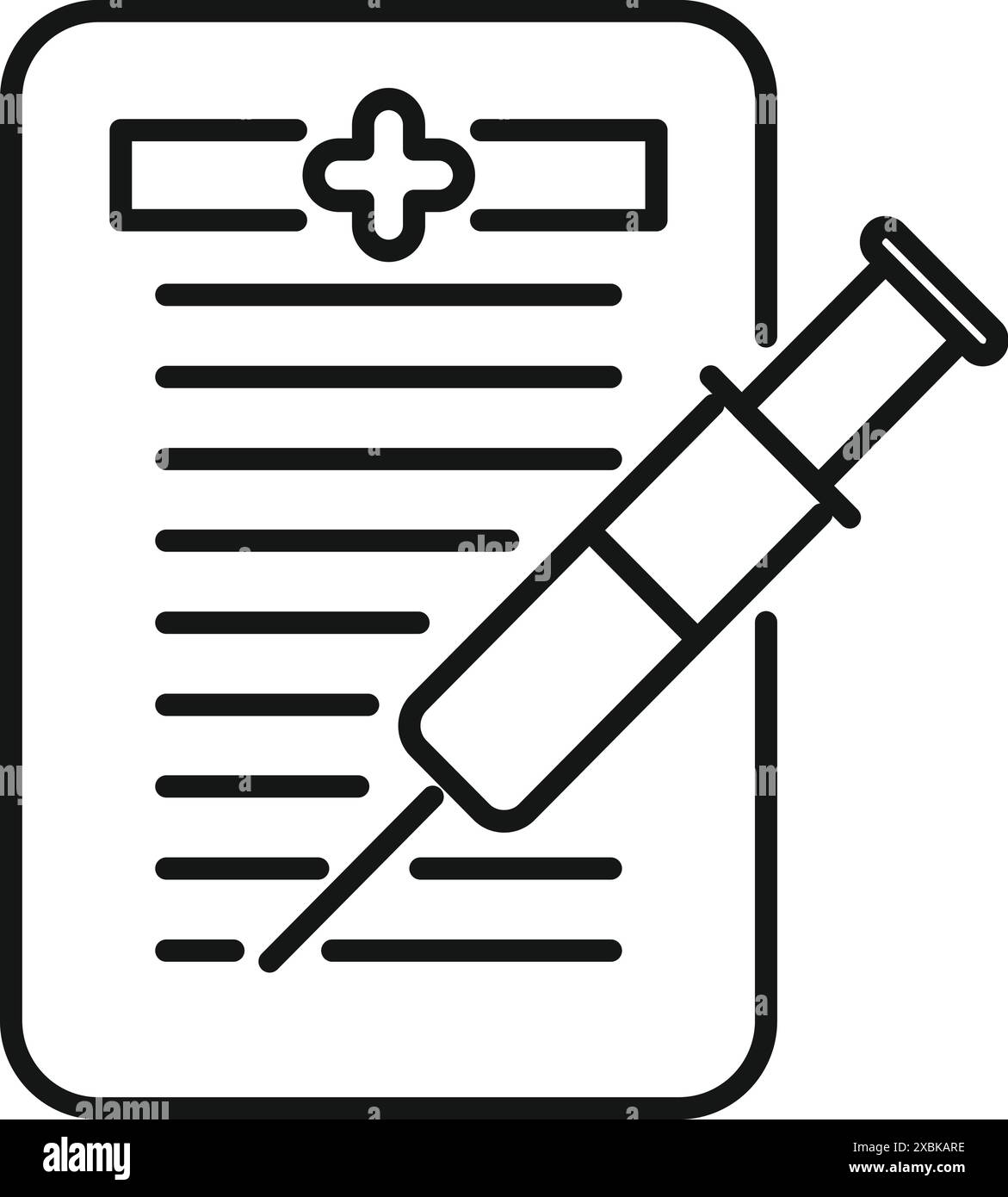 Medical prescription form with syringe indicating vaccination ...