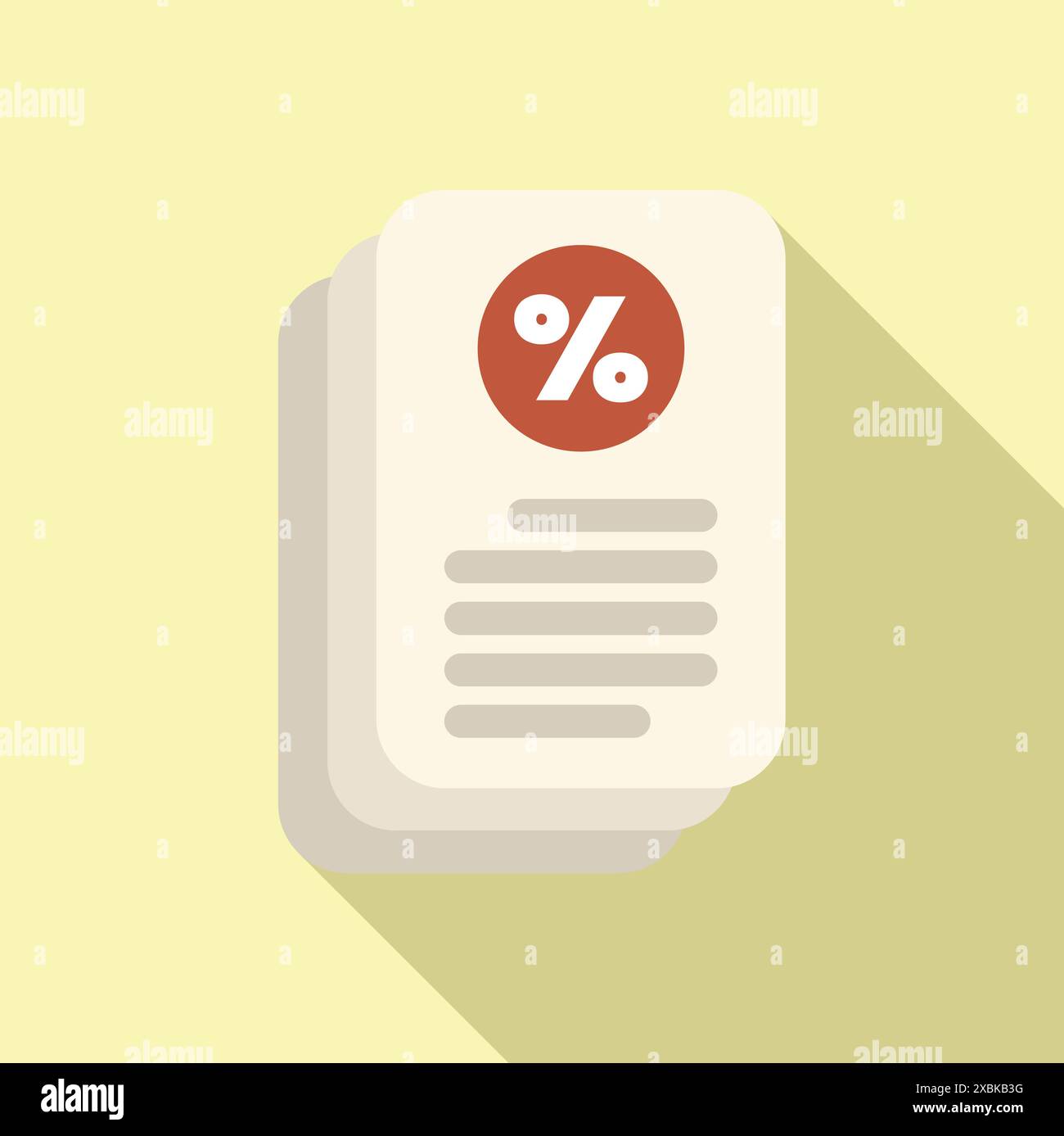 Stack of documents with a percentage symbol representing interest ...