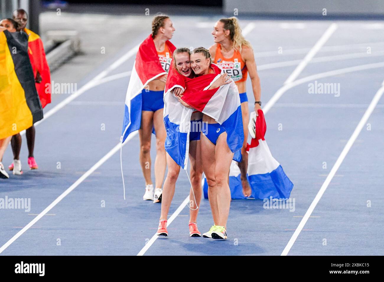 ROME, ITALY - JUNE 12: Lisanne De Witte of the Netherlands, Femke Bol ...