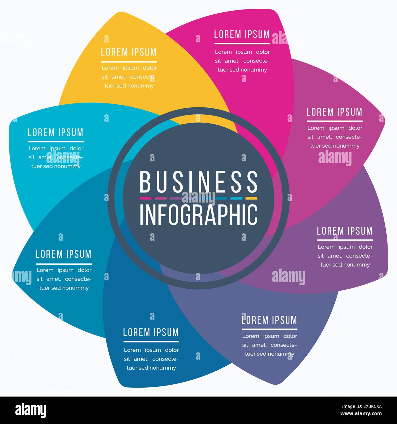 Infographic design circle 8 Steps, objects, elements or options ...